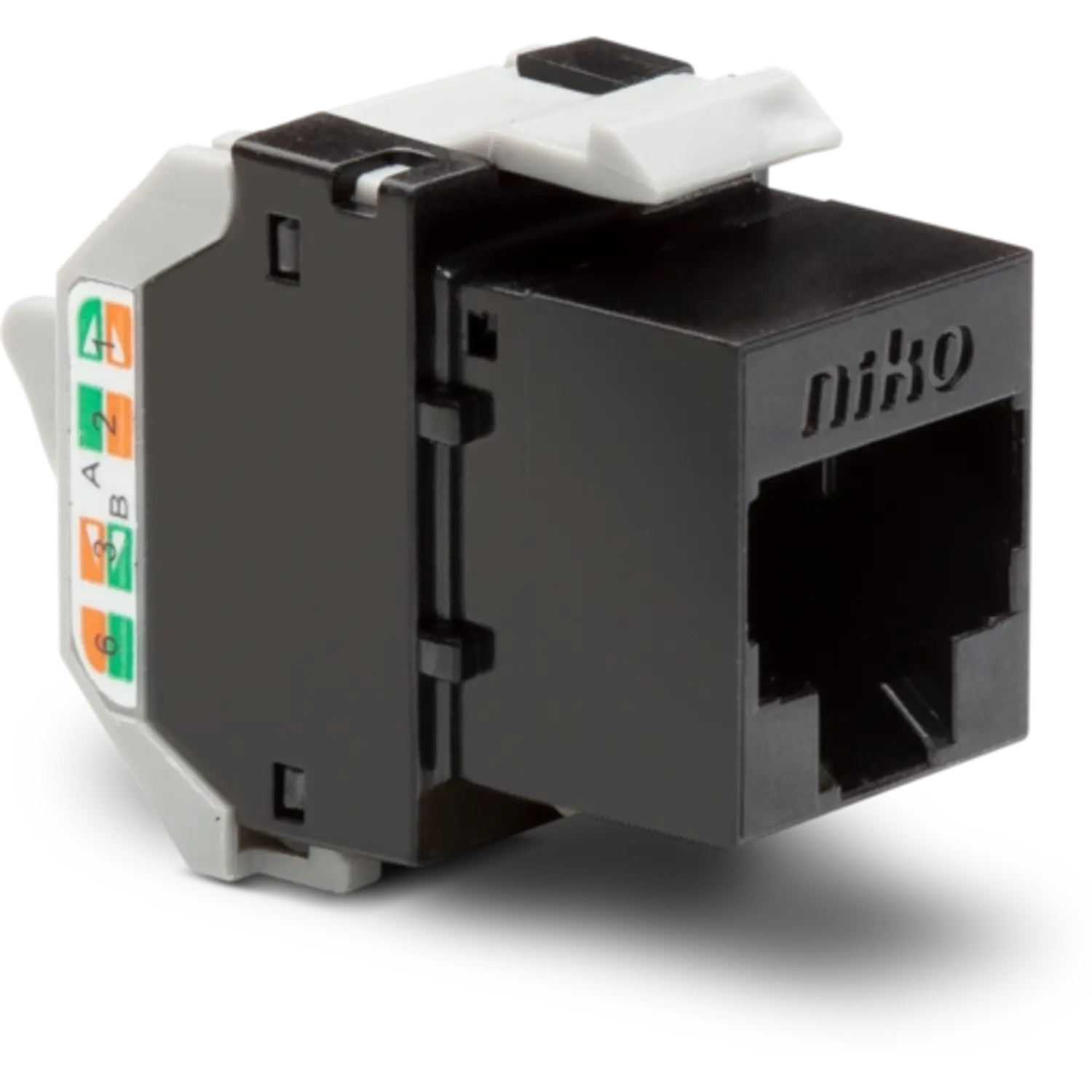 Niko RJ45 data connector UTP CAT6A tot 500 MHz PoE-geschikt - Nikostore.nl