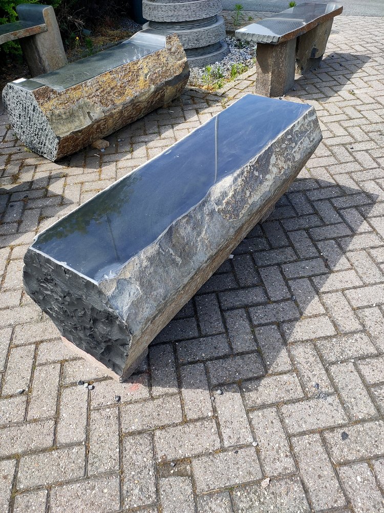 Stone garden bench solid basalt Bjorn - Eliassen - Eliassen Home ...