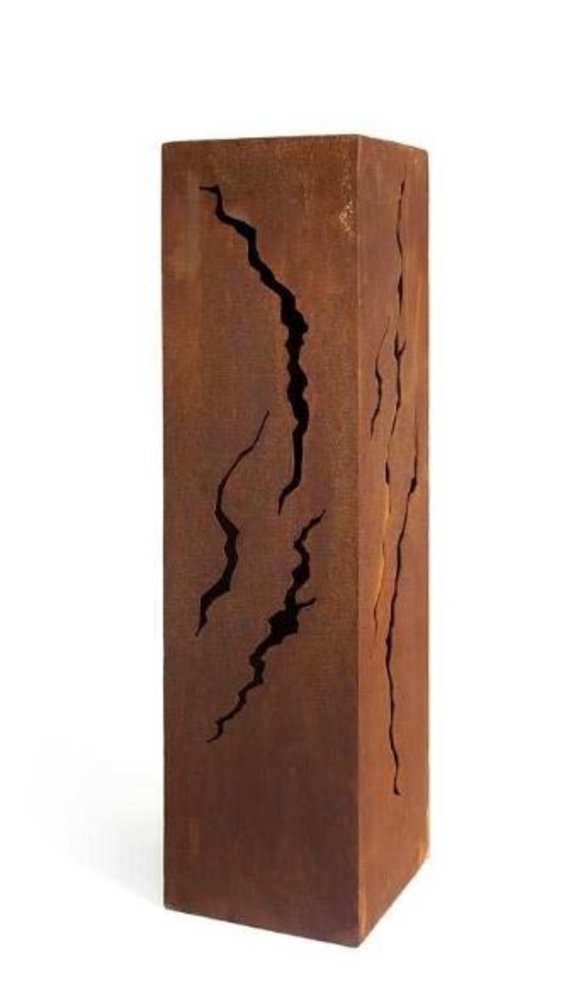 Column with LED lighting of iron rust Cracks 90cm - Eliassen.nl ...
