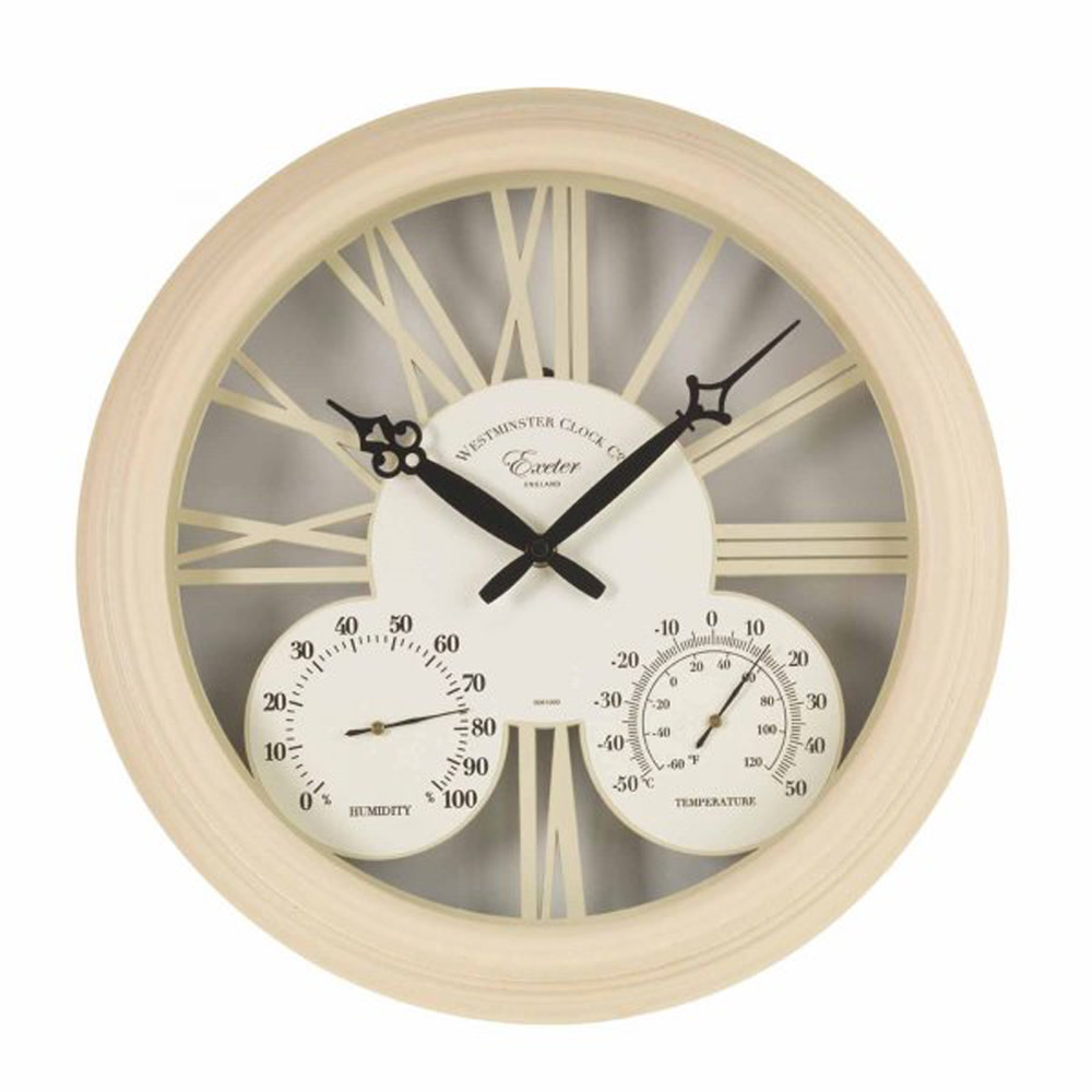 Outdoor clock round Exeter 38cm cream - Eliassen Home & Garden Pleasure