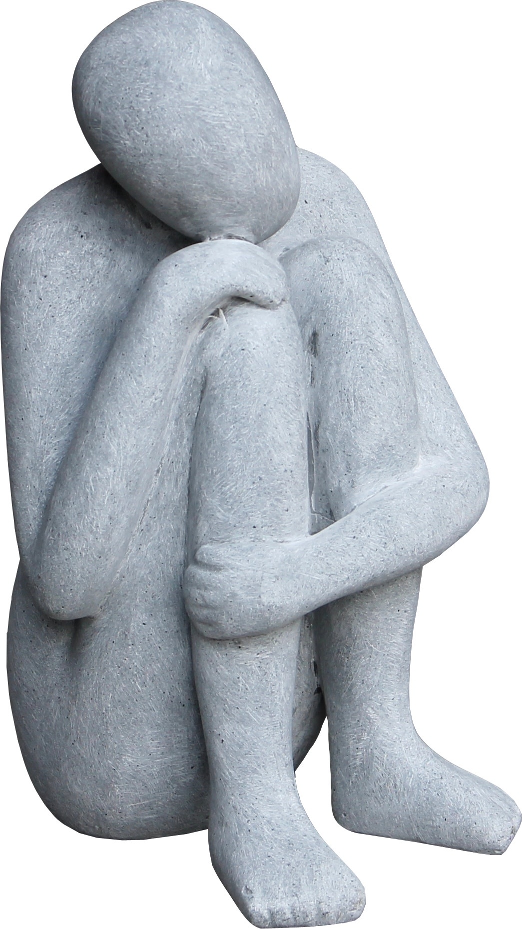 Stone statue sitting man head on knee | Gray | 38cm | Eliassen.nl ...
