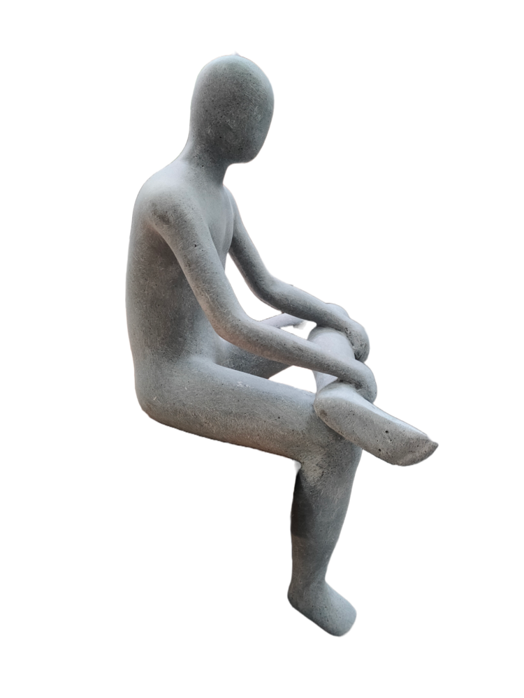 Stone statue seated man | Gray | 43cm | Eliassen.nl - Eliassen Home ...