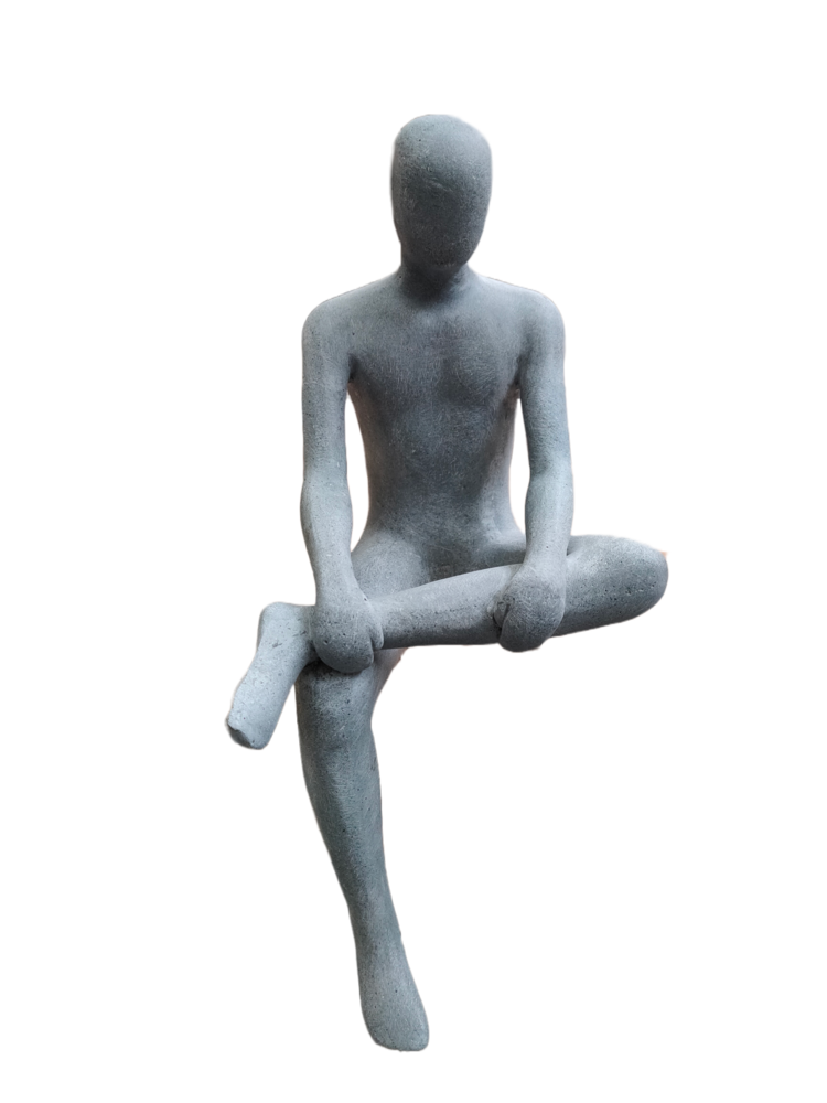 Stone statue seated man | Gray | 43cm | Eliassen.nl - Eliassen Home ...