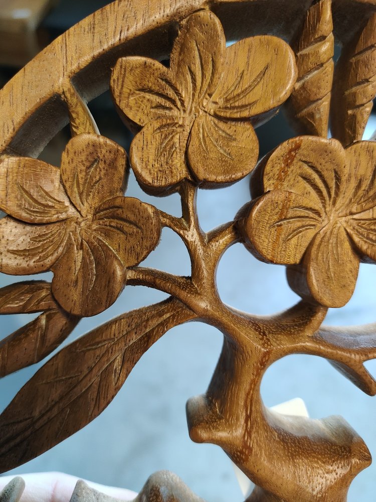 Wandpaneeltje hout rond Levensboom met bloemen 20cm - Eliassen Home ...