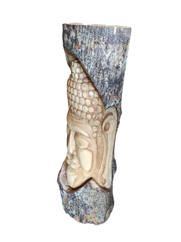 Tree trunk statue Buddha 100cm - Eliassen Home & Garden Pleasure