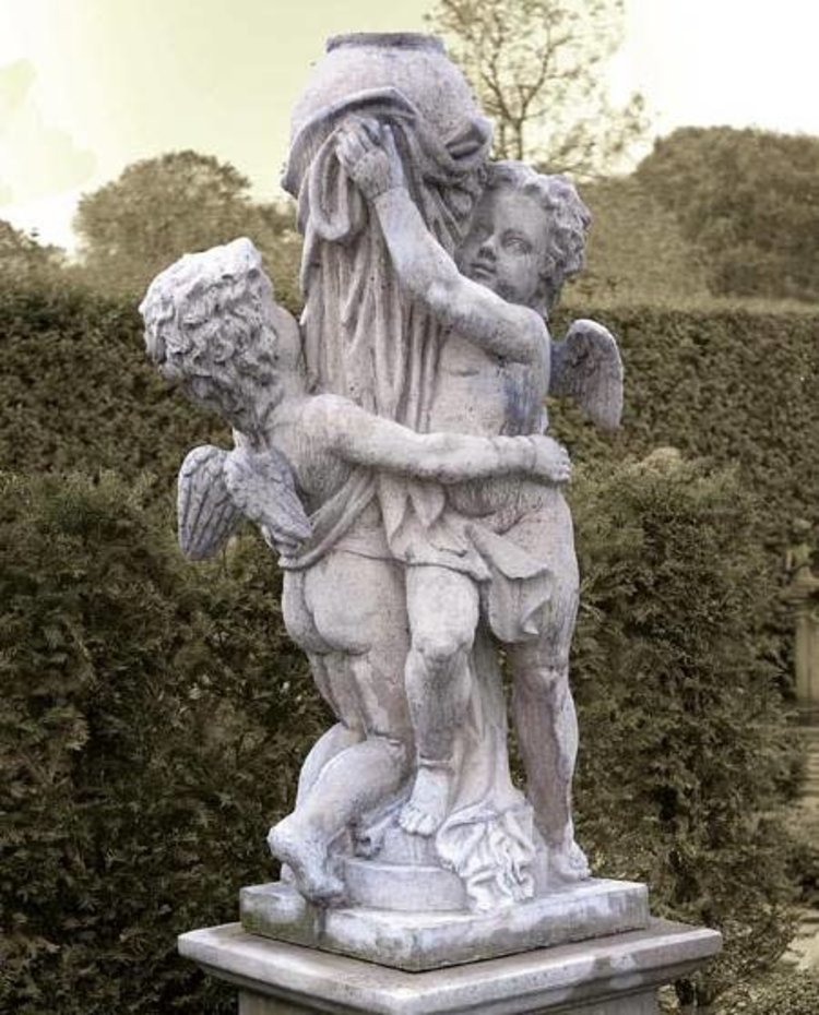 Beeld klassiek 2 engelenjongetjes met pot 145cm - Eliassen Home&Garden ...