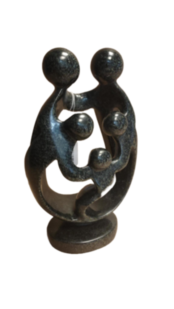Soapstone statue Family 5 people 17cm - Eliassen Home & Garden Pleasure