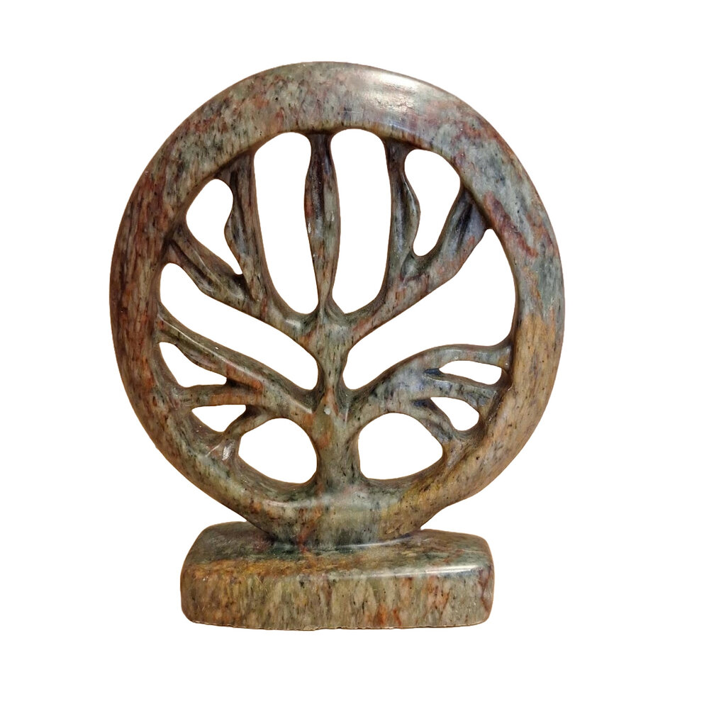 Tree of life statue in soapstone ring 15cm - Eliassen Home & Garden ...