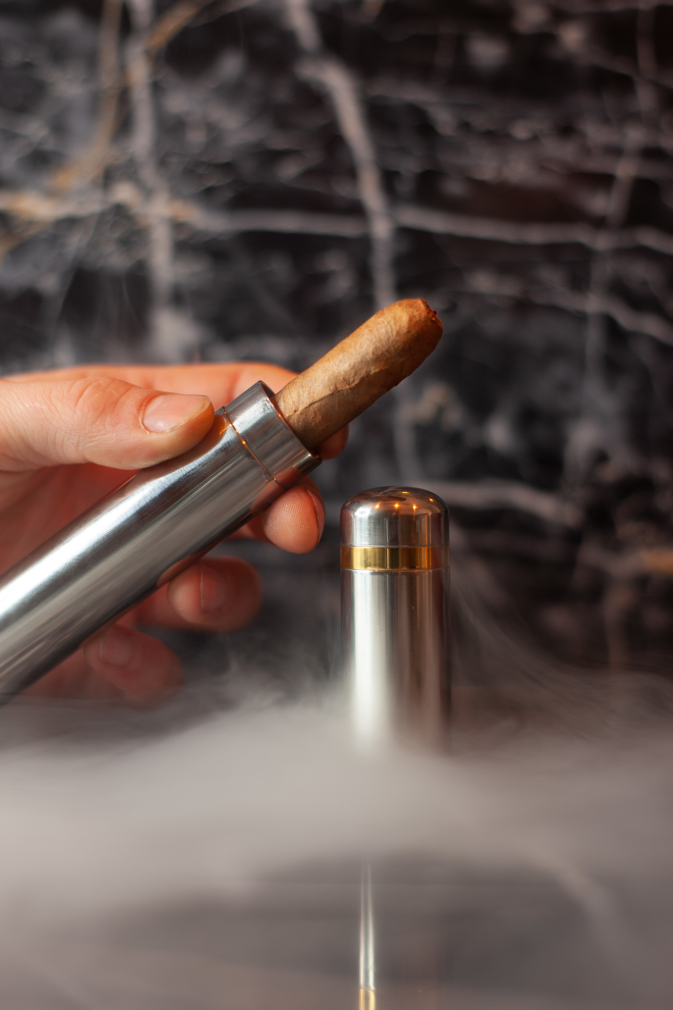 Metalen sigarenkoker voor één sigaar - Cuberna.nl