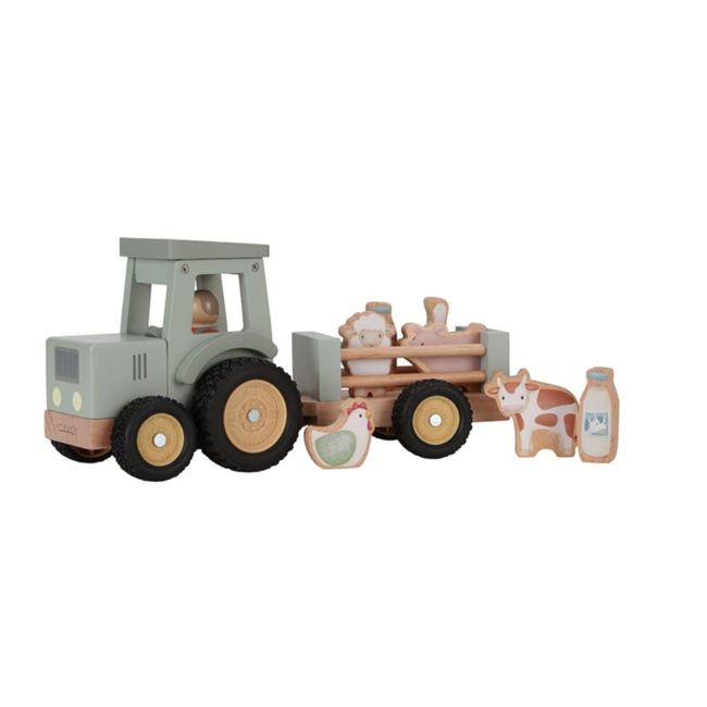 Little Dutch Little Dutch tractor met trailer Little Farm FSC - Met Muisjes