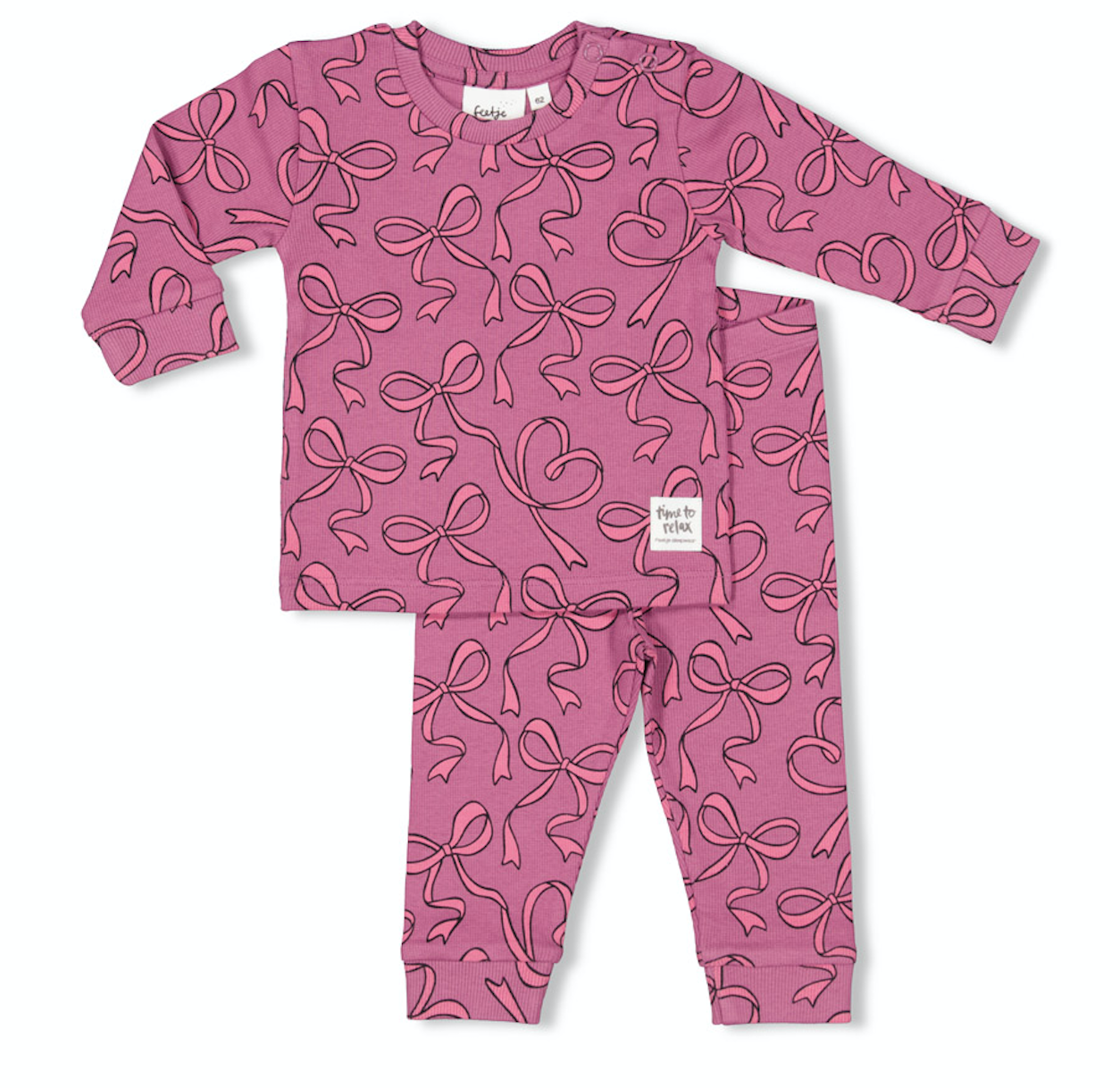 Feetje pyjama premium Bibi Bow lila - Met Muisjes