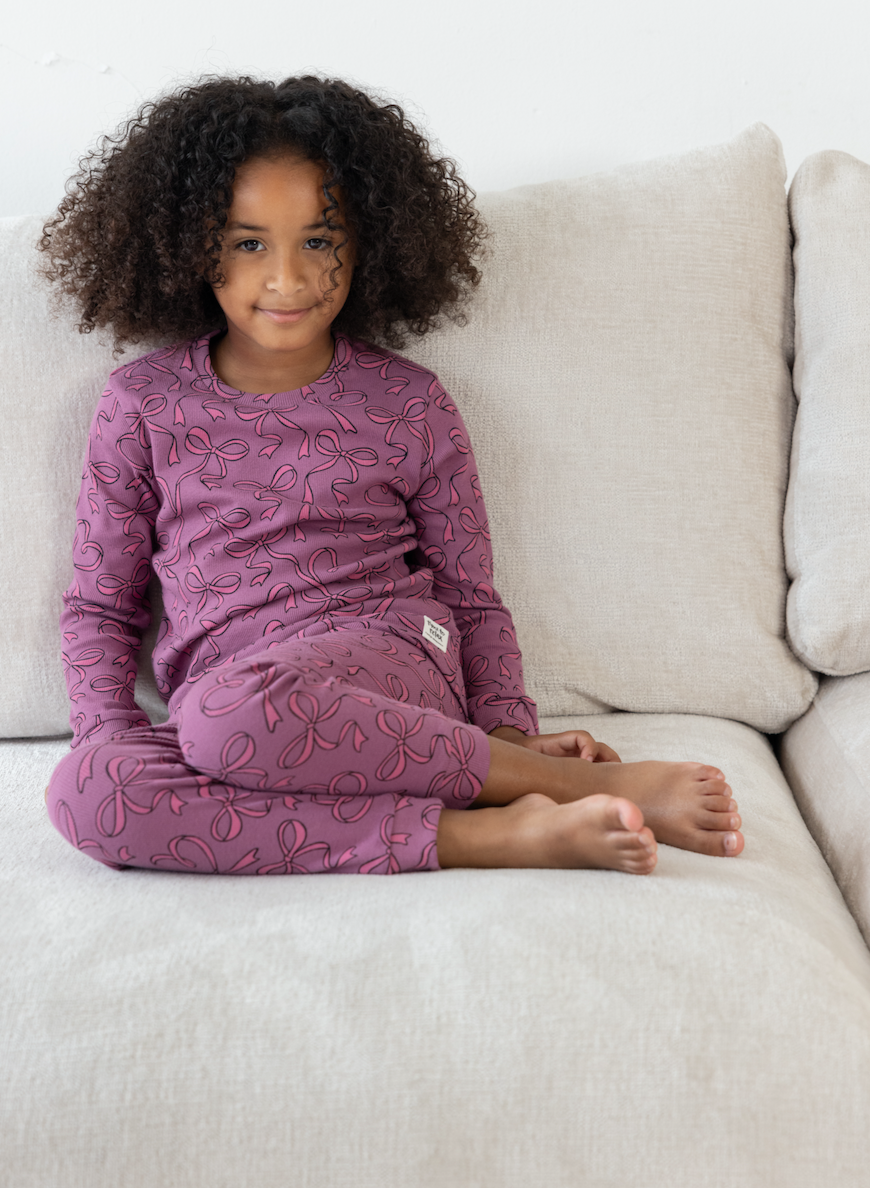 Feetje pyjama premium Bibi Bow lila - Met Muisjes