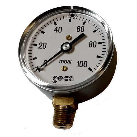 Lage druk manometer 0 - 100 mbar met 1/4 buiten aansluiting ...