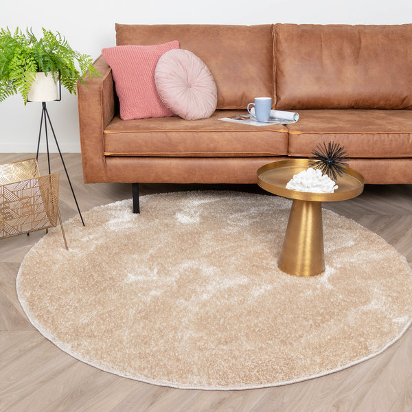 Hochflor Teppich Rund - Comfy Cremefarben - Herrlich fluffy - Volero ...