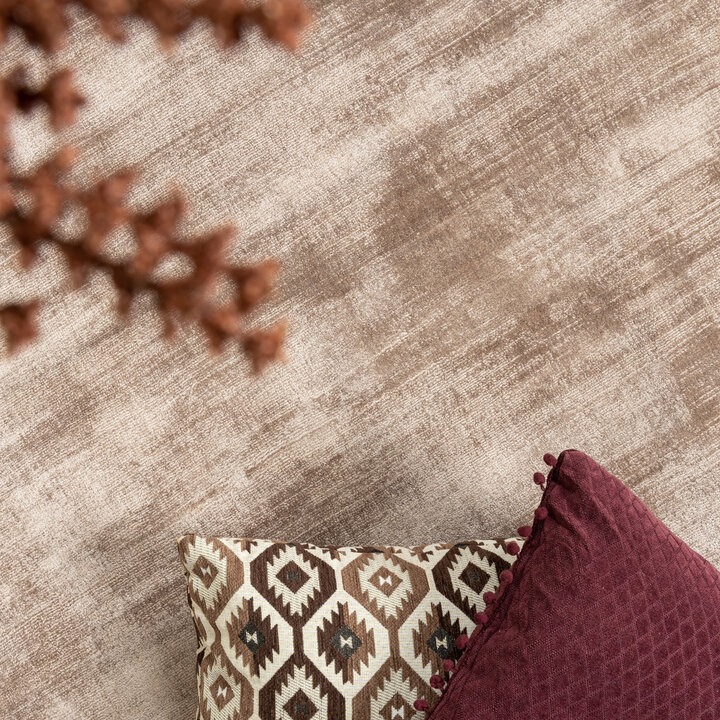 Viskose Teppich Rund - Pearl Taupe | Glanz für Daheim - Volero