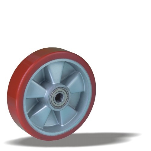 heavy duty wheel + injection-moulded polyurethane tread Ø25
