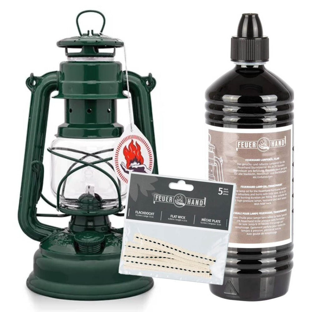 Feuerhand Stormlamp 276 Mos Groen Set - BBQtime.nl