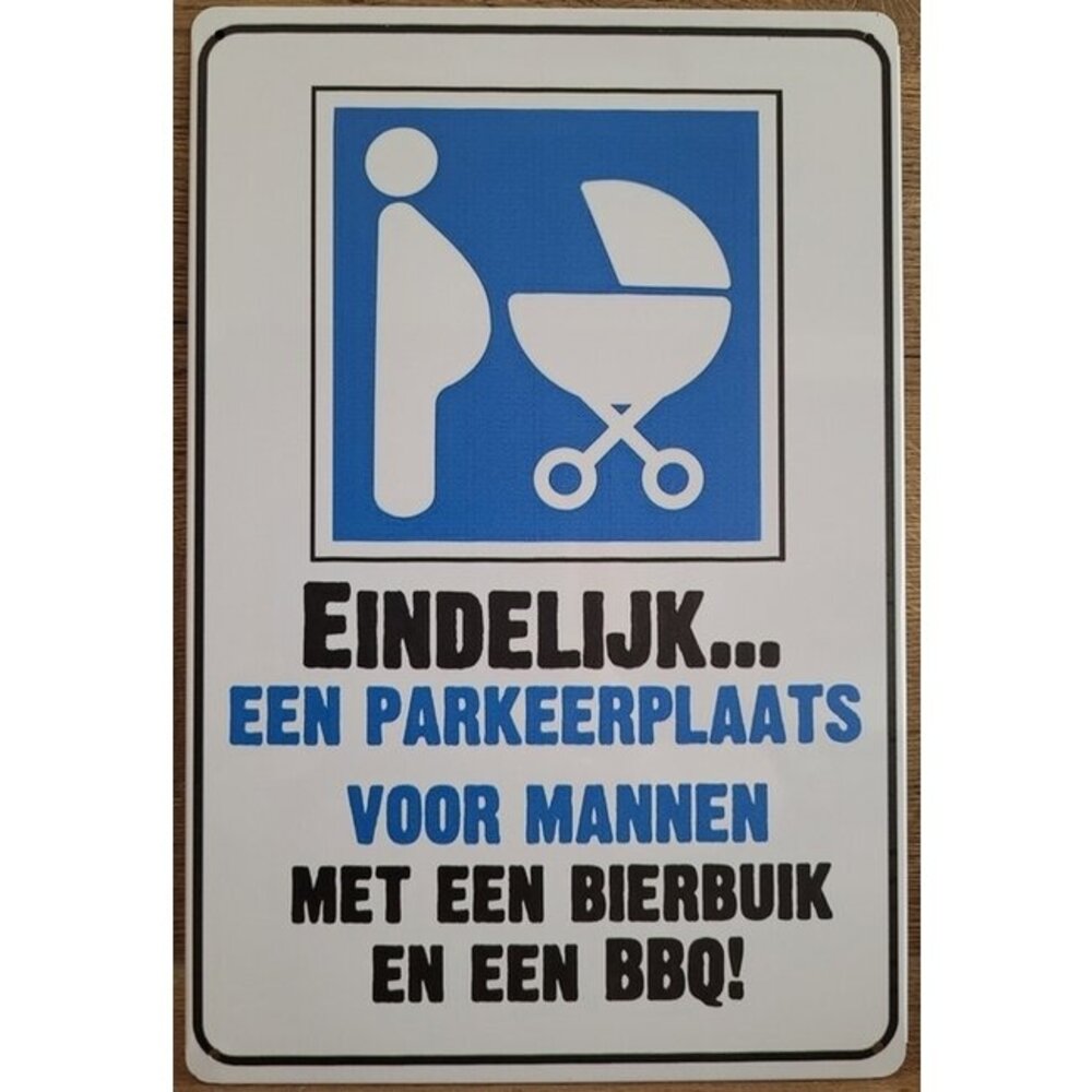 BBQ wandbord BBQ en Bierbuik Parking parkeerplaats mannen 20 x 30 cm ...