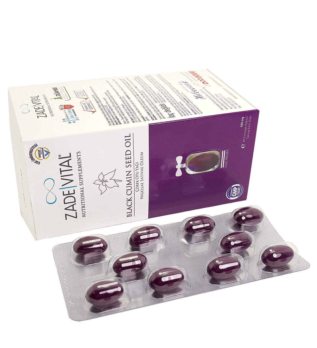 Zade Vital Zwarte Komijnzaadolie/ Black Seed Oil 60 Softgel Capsules ...
