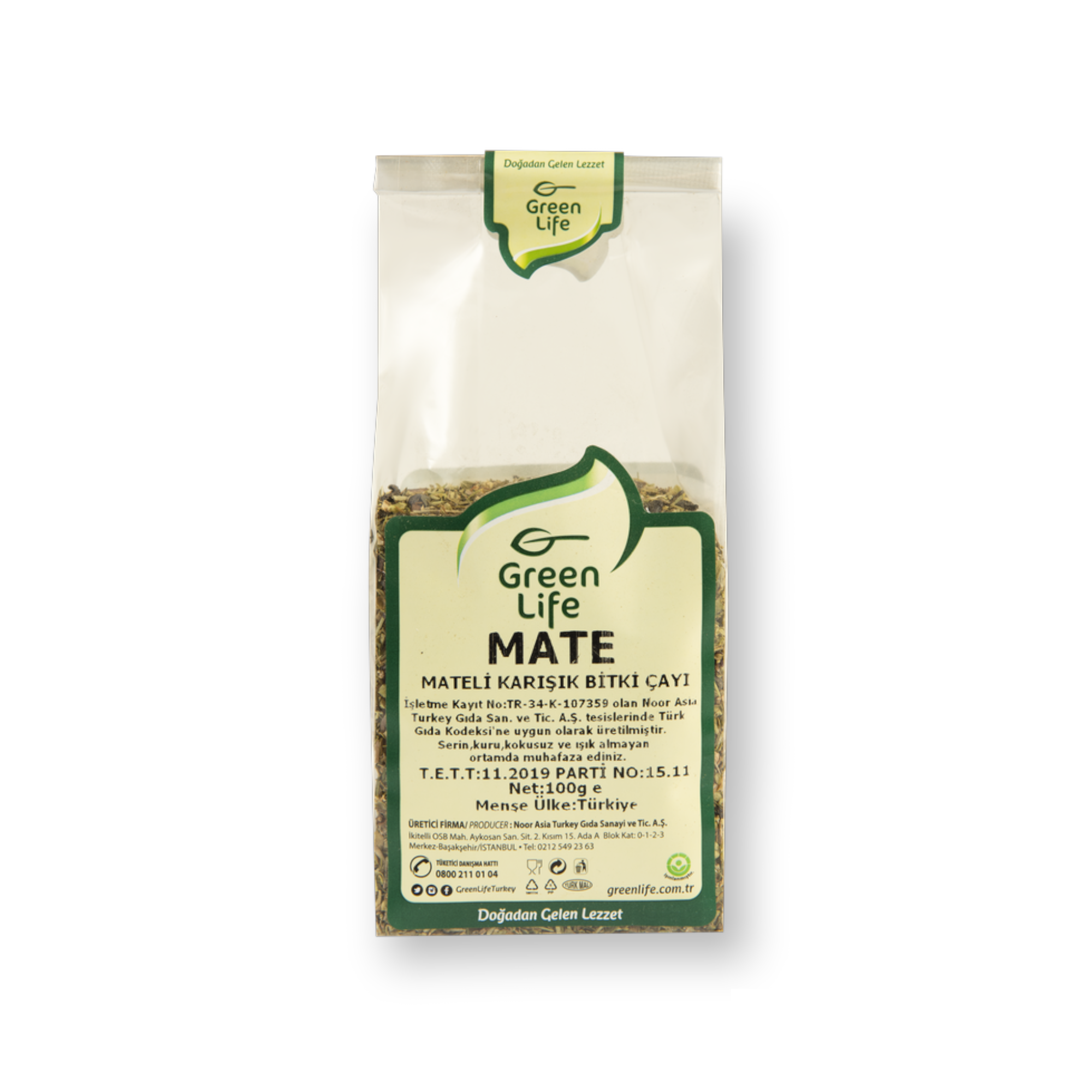 Green Life Natural Mate mixed herbal tea 100g - HerbalDrogist.com