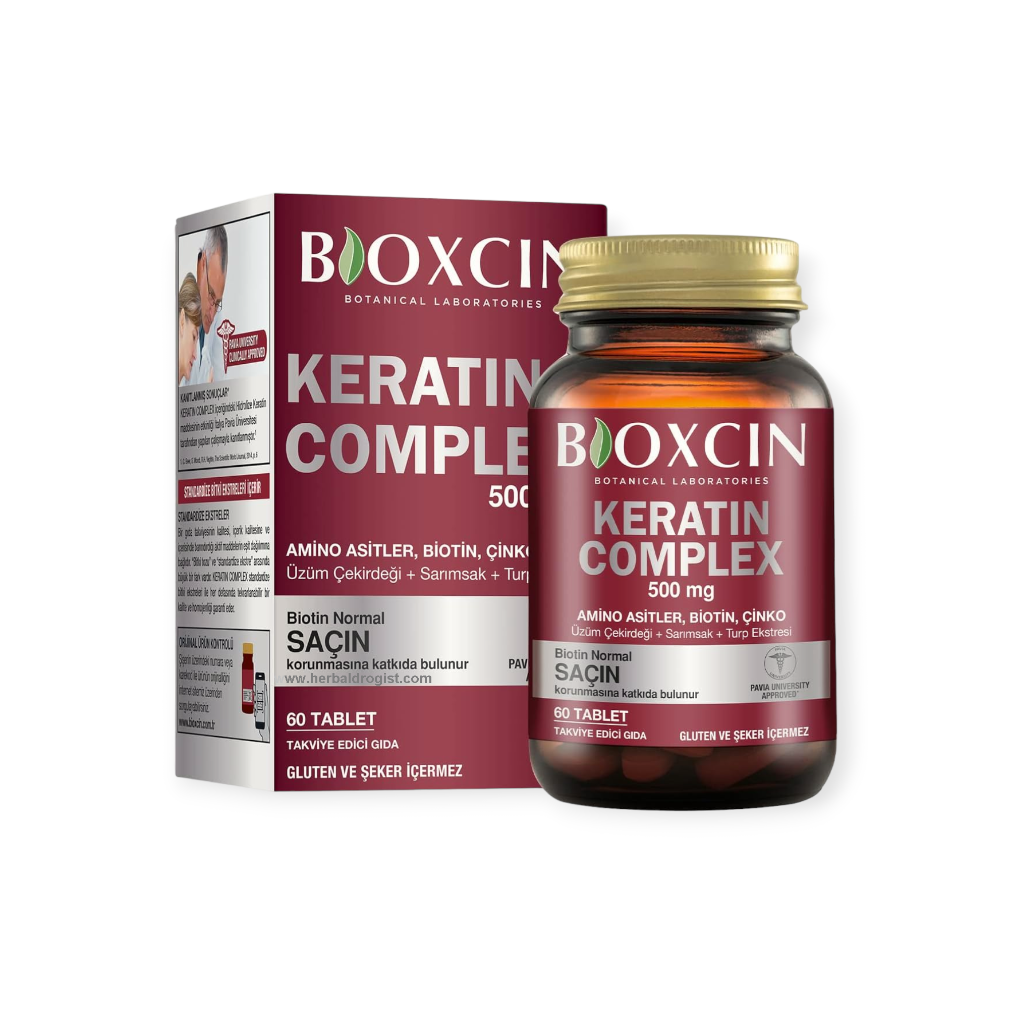 Bioxcin Complexe de Kératine 500 mg 60 comprimés (Pour la santé des cheveux) - HerbalDrogist.com