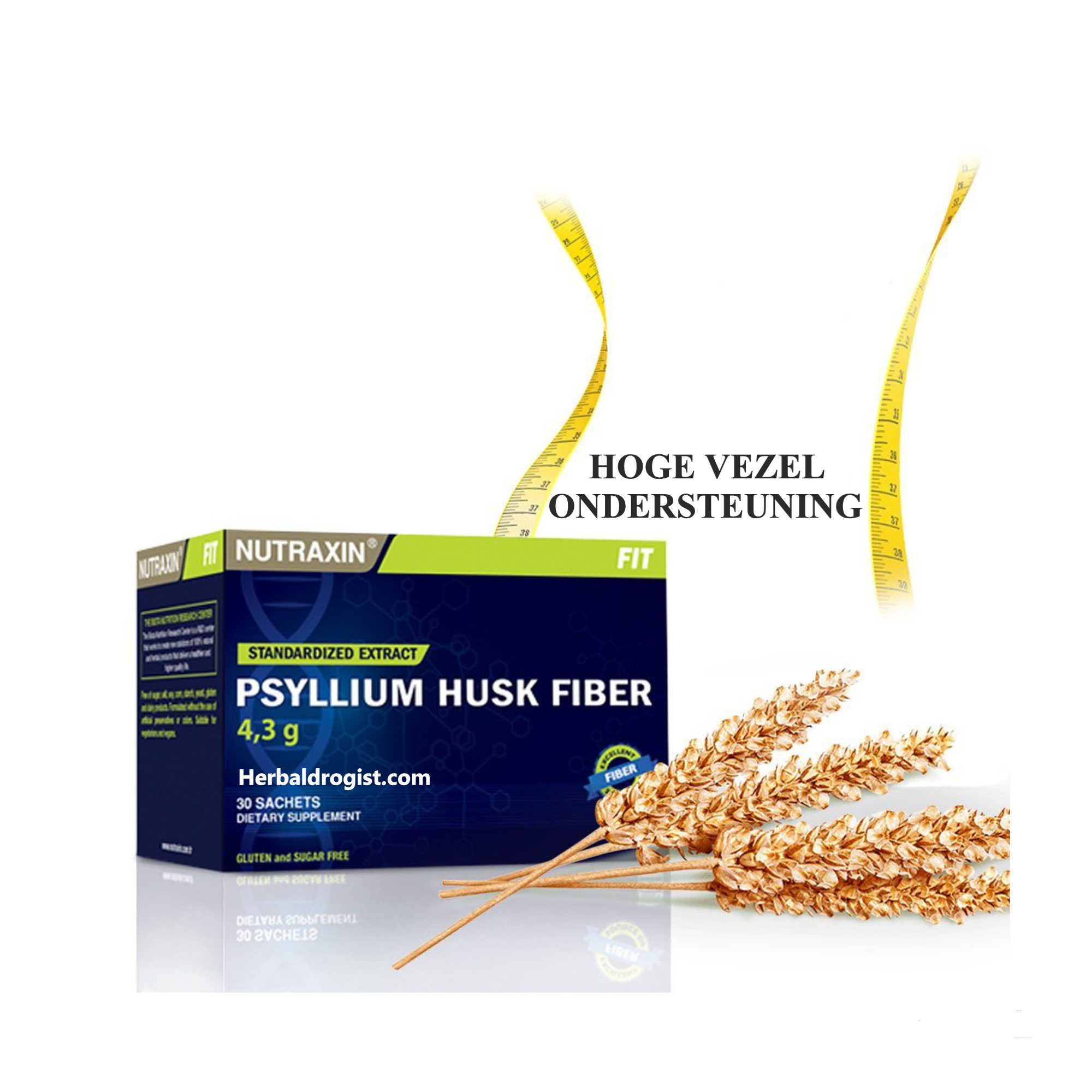 Nutraxin Psyllium Husk Fiber 30 Sachets (Support Gut Health ...