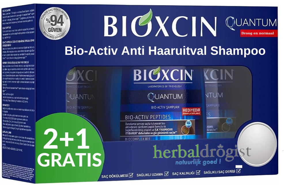 Bioxcin Quantum Shampoo for Dry-Normal Hair 3x 300 ml - Herbal Drogist