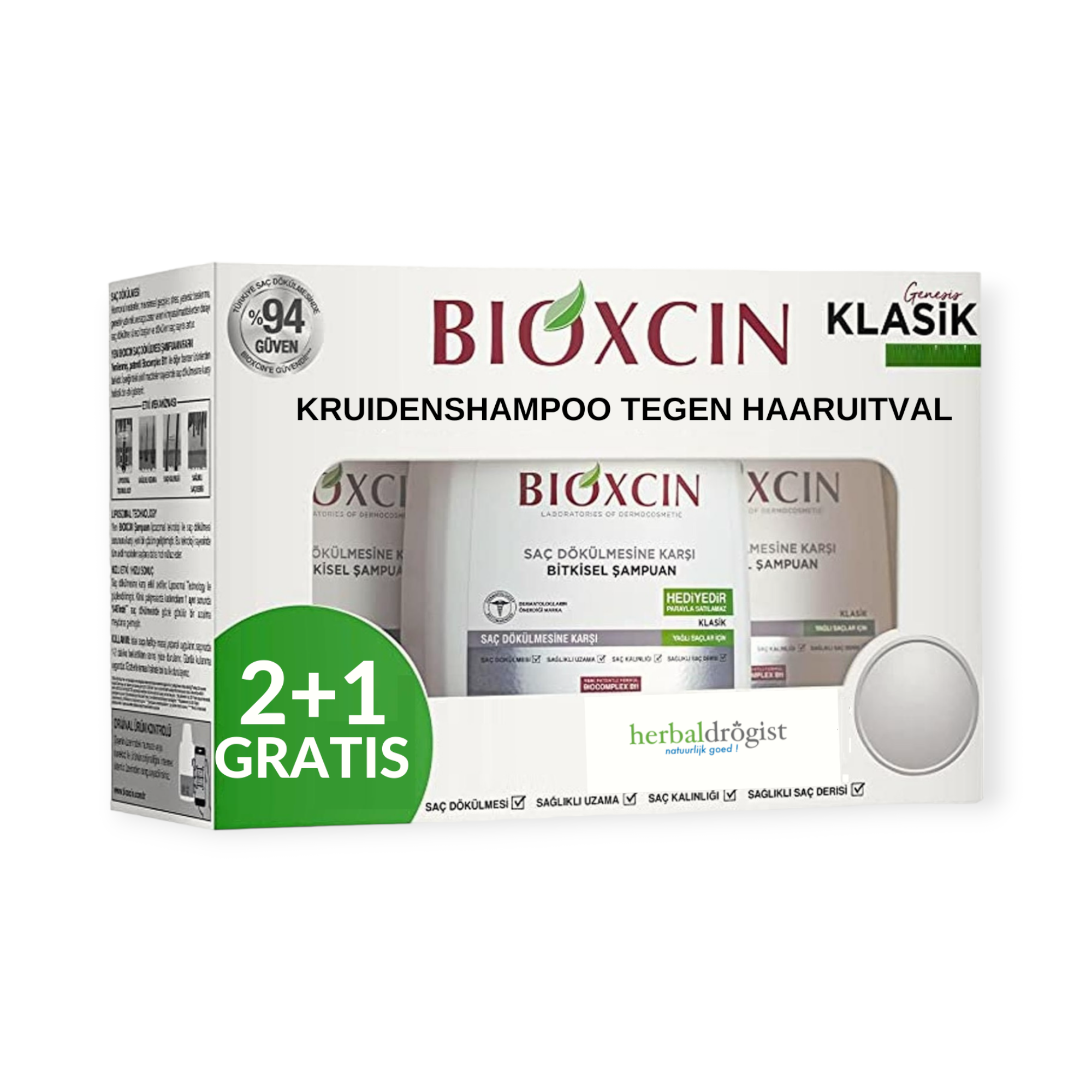 Bioxcin Classic Shampoo for Oily Hair 3x300ml - HerbalDrogist.com