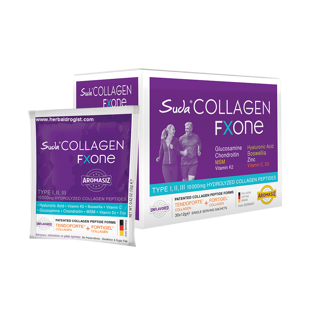 Suda Collagen Fxone Aromasız Tip 1,2,3 Saşe 30 x 12g - HerbalDrogist.com