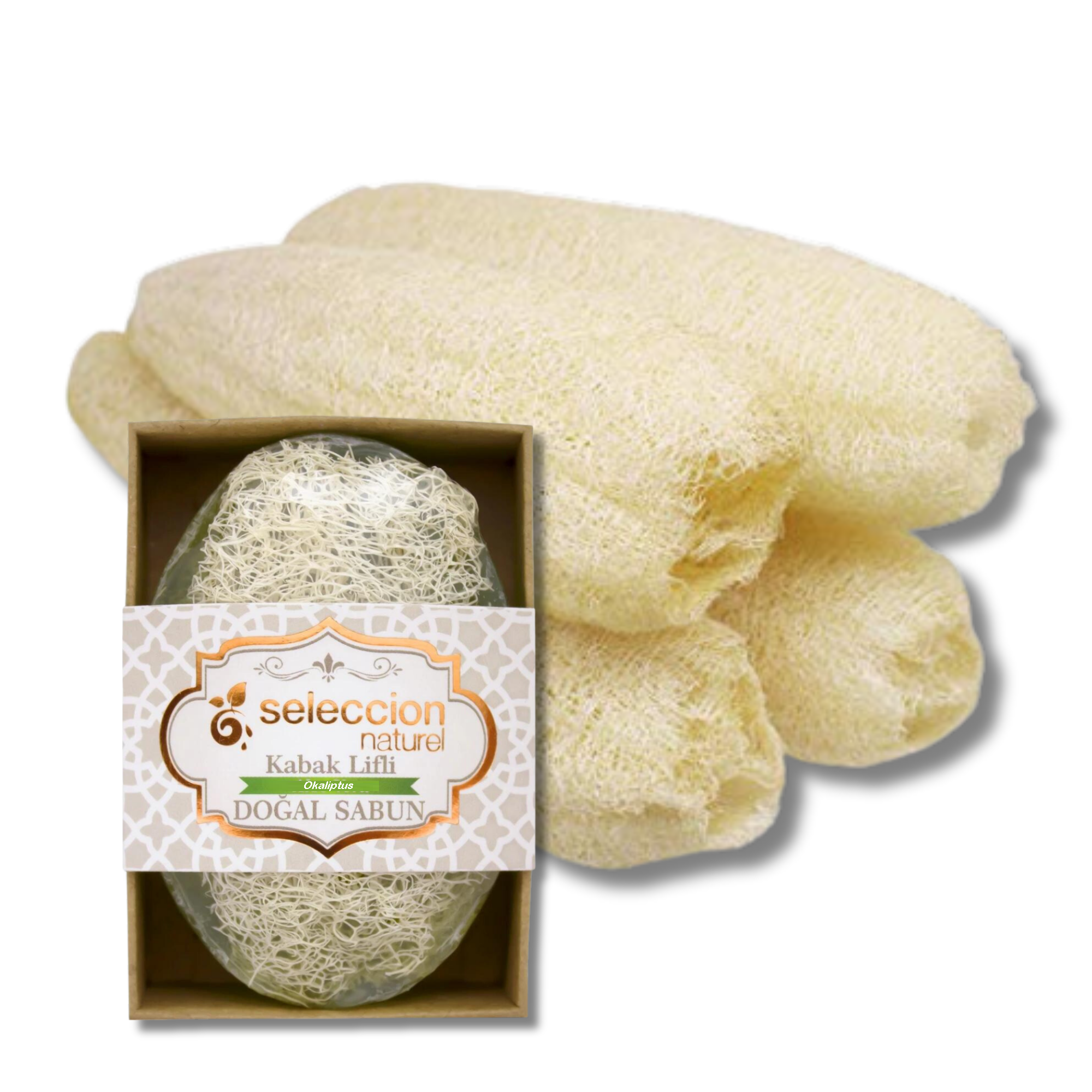 Natuurlijke Eucalyptuszeep Zeep met natuurlijke Luffa Sponsjes 120 g ...