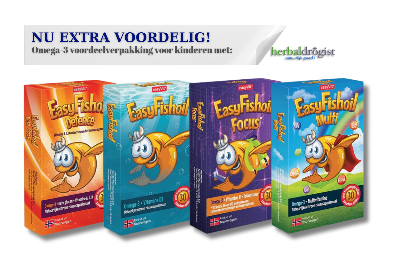 EasyFishoil Defence, Multi, Focus & Kids 4x30 easyChews - HerbalDrogist.com