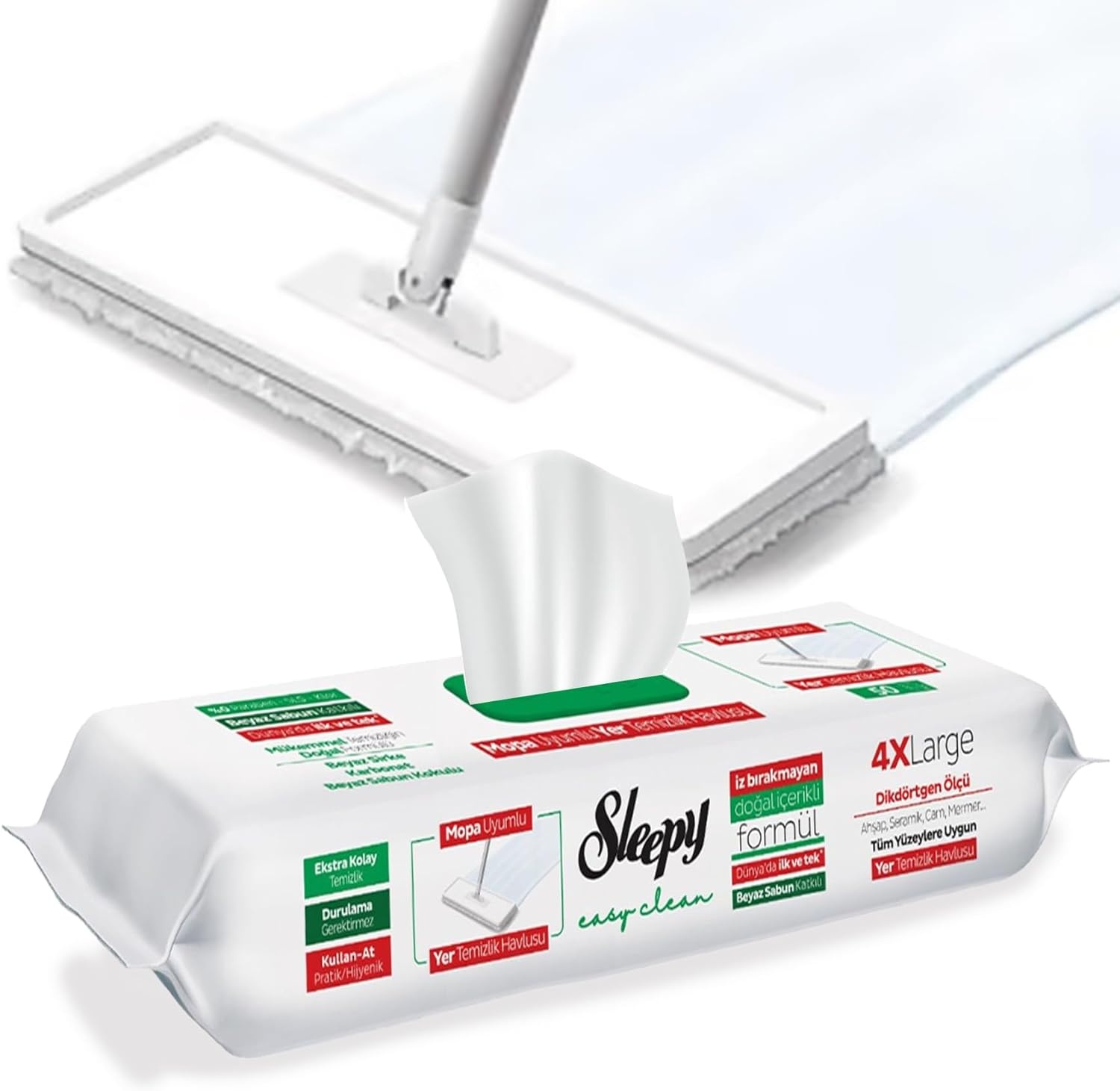 Sleepy Easy Clean White Soap Added Mop Compatible Floor Cleaning Towel ...