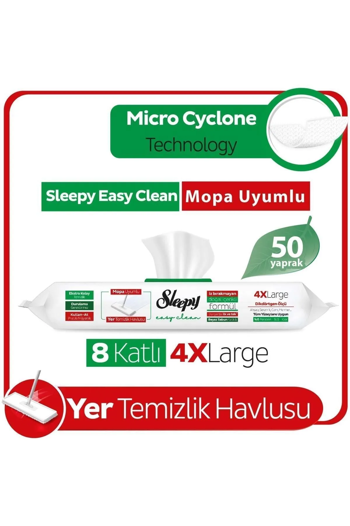 Sleepy Easy Clean White Soap Added Mop Compatible Floor Cleaning Towel ...