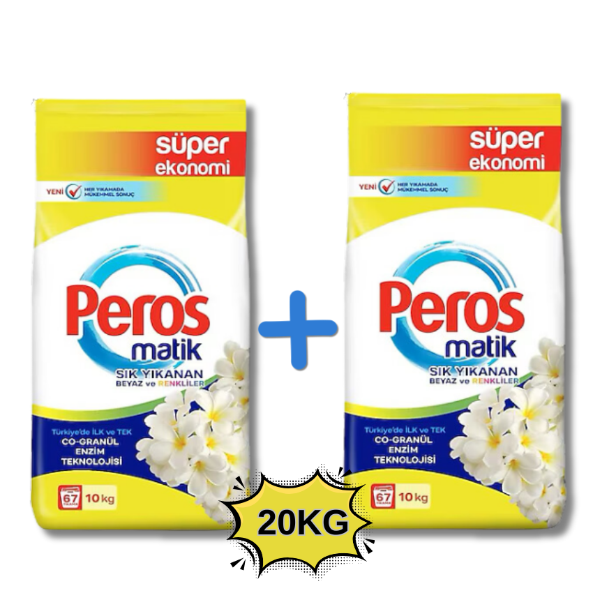 Peros Matic Jasmin Waschpulver 10 kg für Weiße und Bunte Wäsche ...