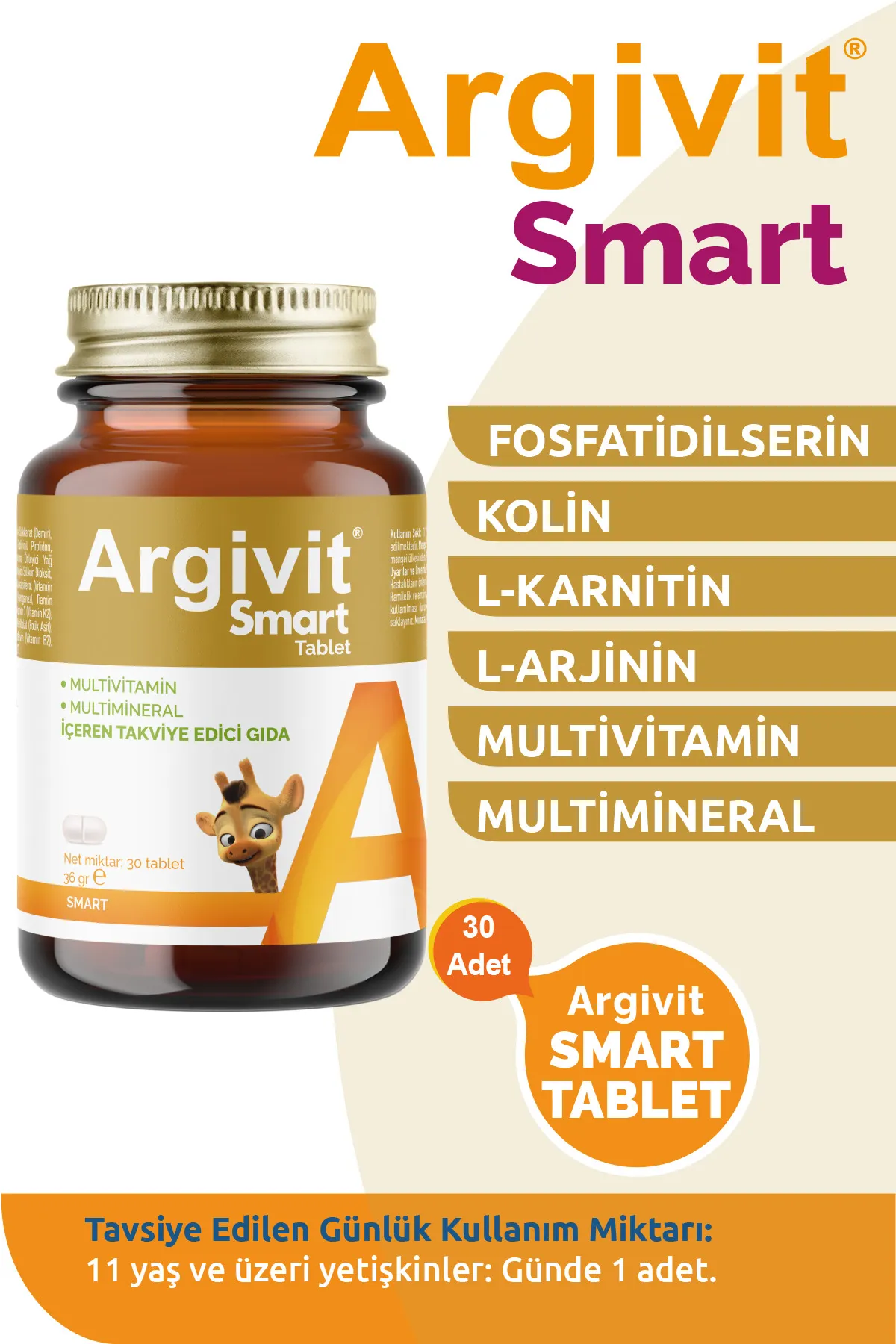 Argivit Smart Tablet Multi-Vitamines 30 Comprimés - HerbalDrogist.com