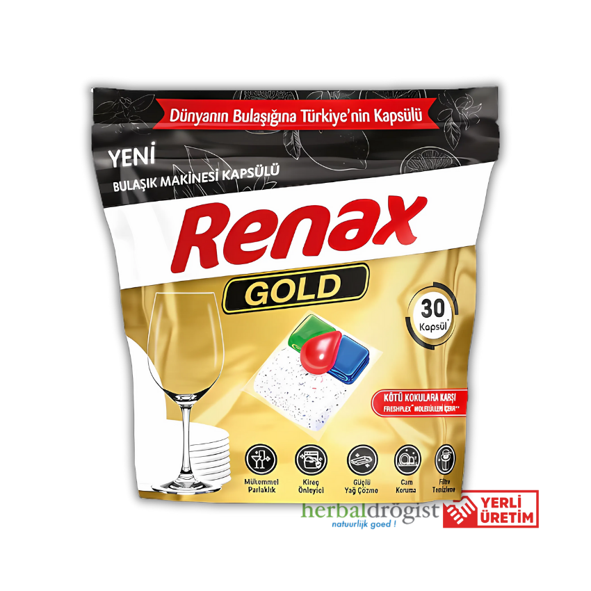 Renax Gold Alles in één vaatwasser 30 tabletten - HerbalDrogist.com