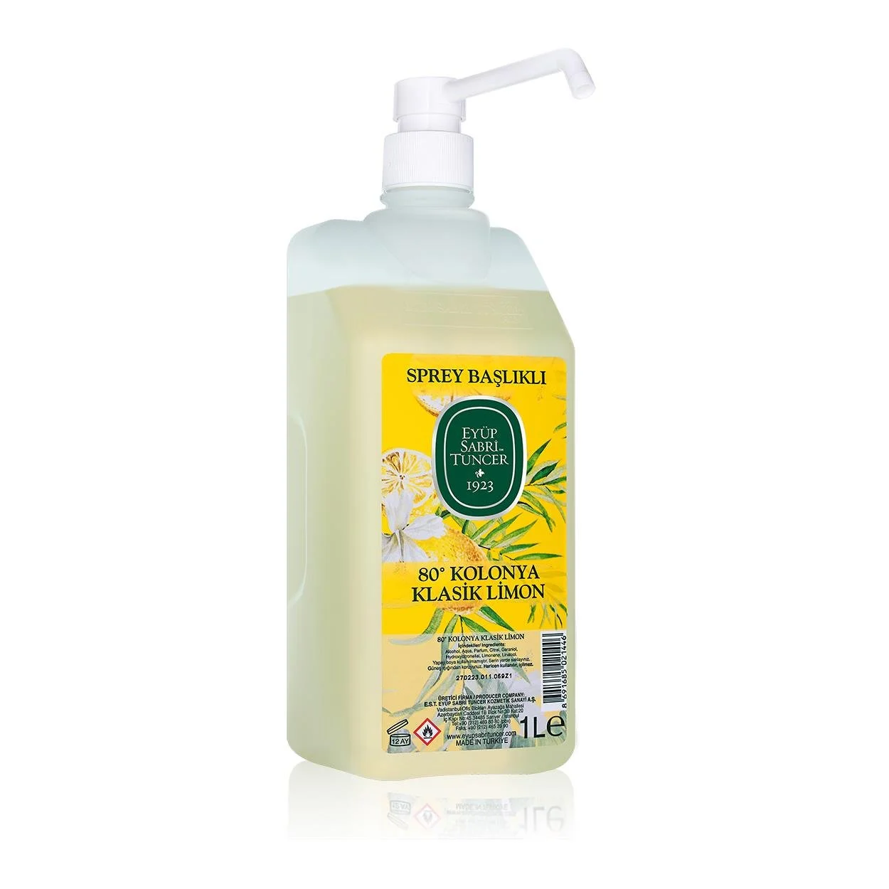 Eyup Sabri Tuncer Klassische Zitronen Kolonya 1 Liter - Sprühkopf ...
