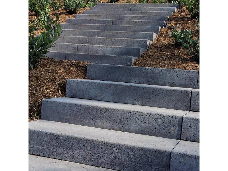 Oud Hollandse traptrede 100x37x15 cm antraciet massief - Top Tuinmaterialen