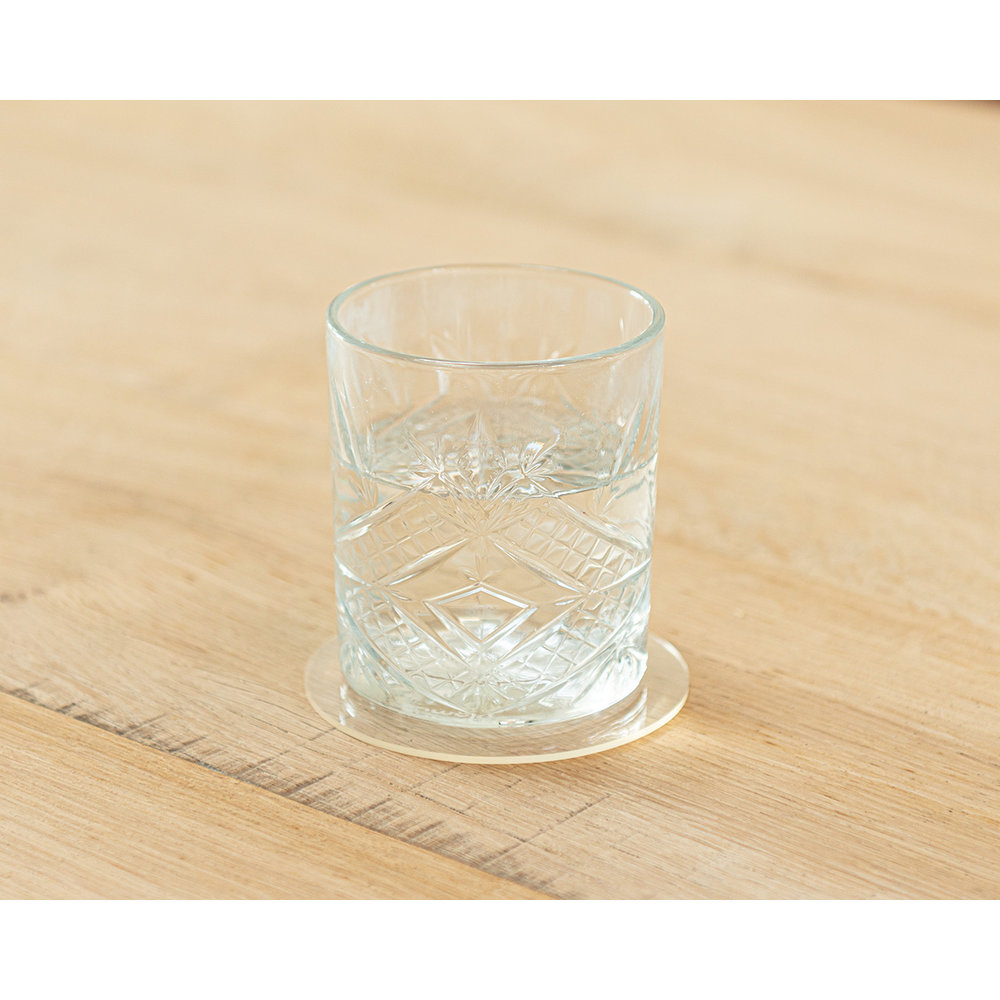 Clear coasters to protect your table