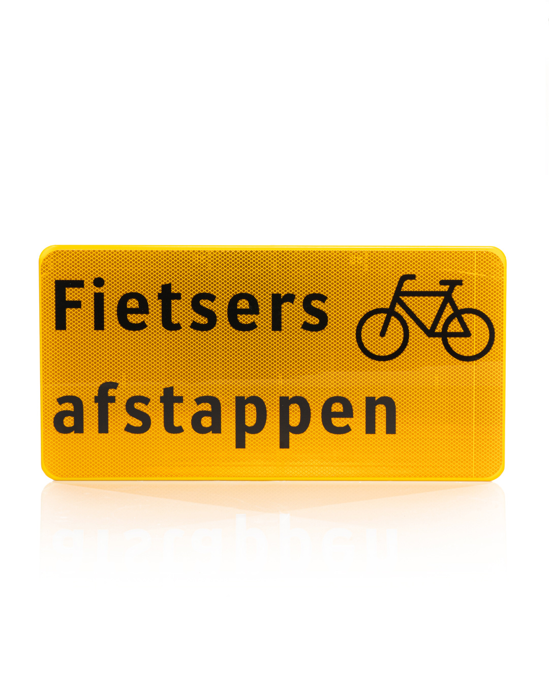Verkeersbord Fietsers Afstappen 60cm x 30cm, Fluoriserend GEEL, OB756t ...
