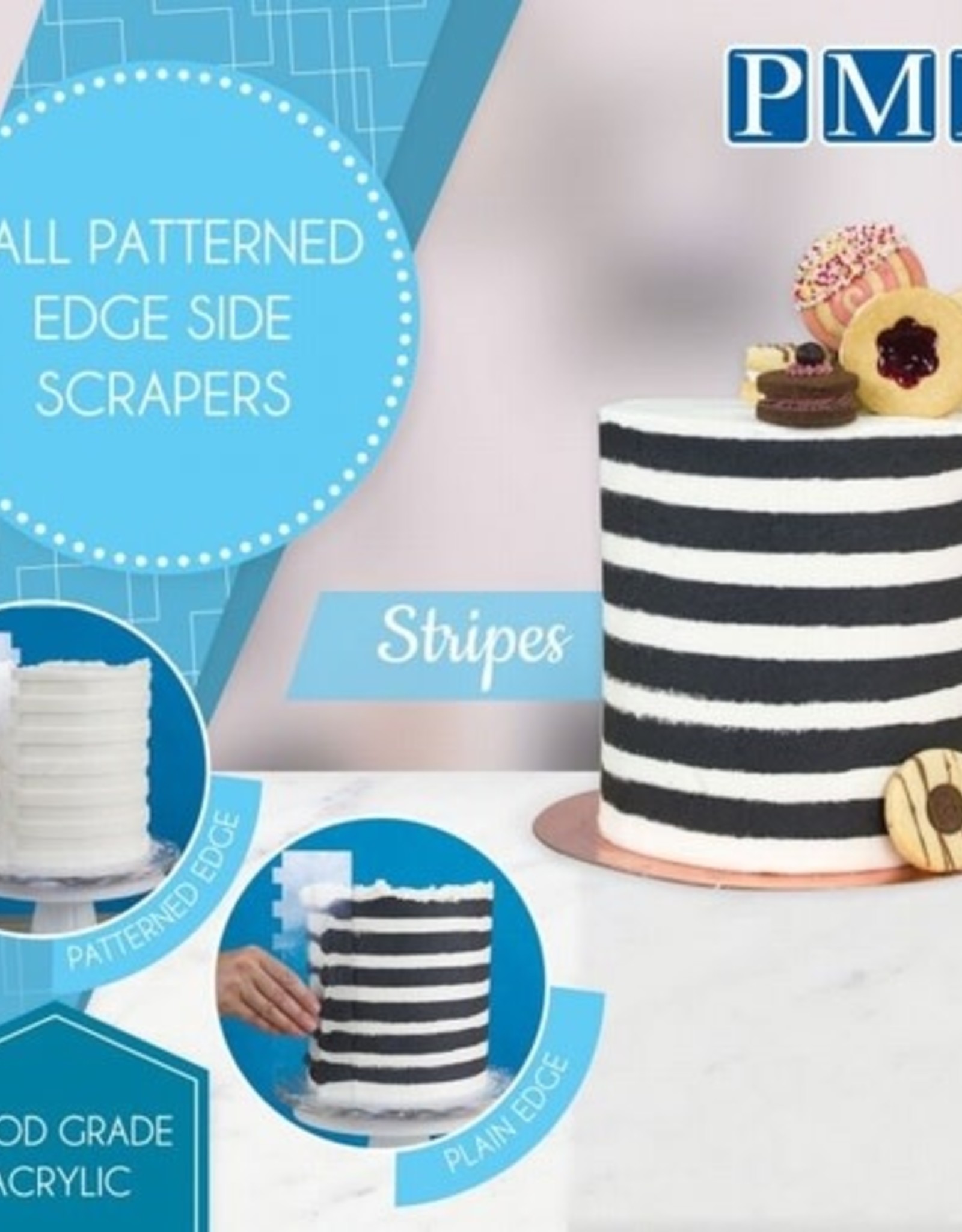 PME Tall Patterned Edge Side Scraper -Stripes- - Fun with Cakes