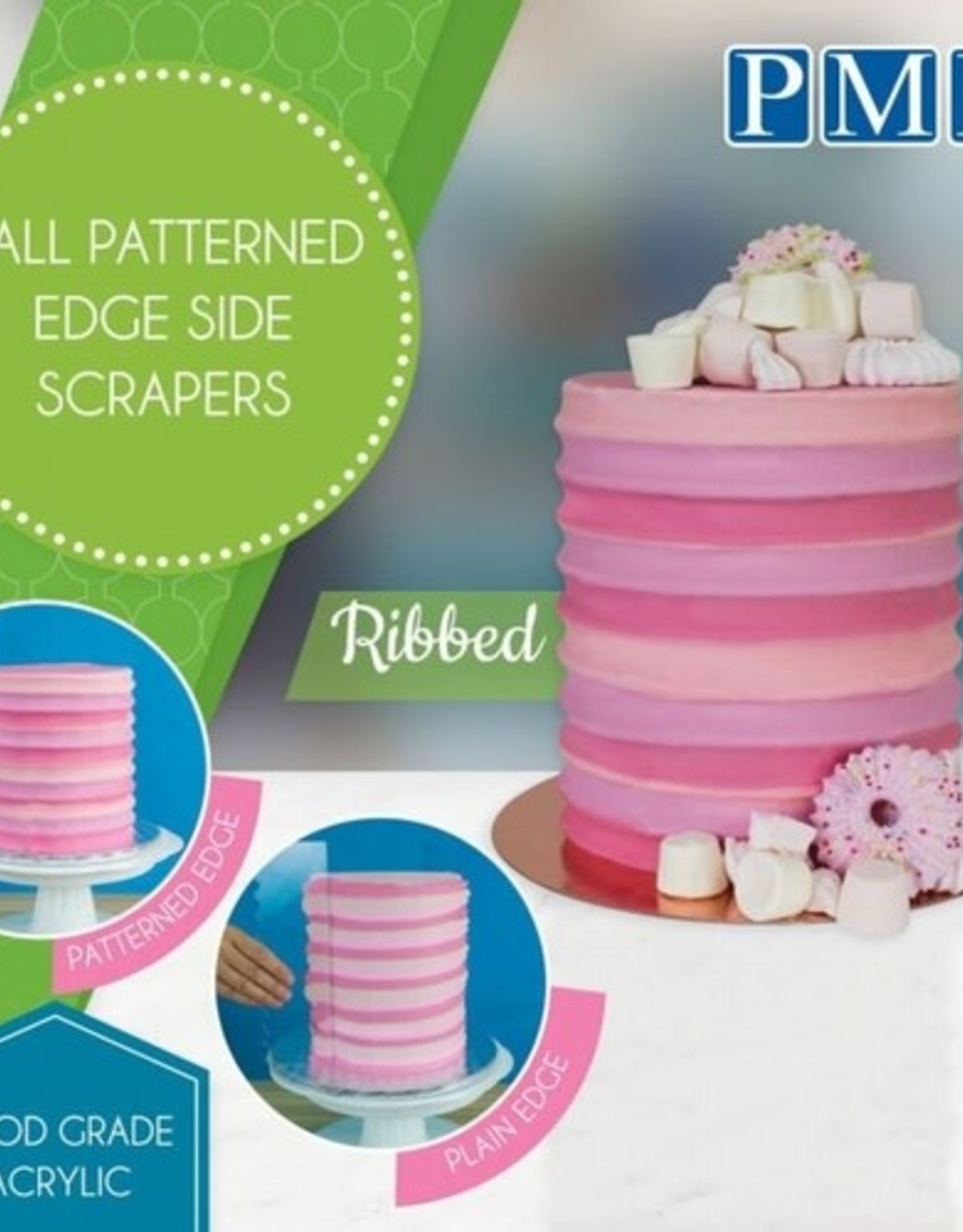 PME Tall Patterned Edge Side Scraper -Ribbed- - Fun with Cakes