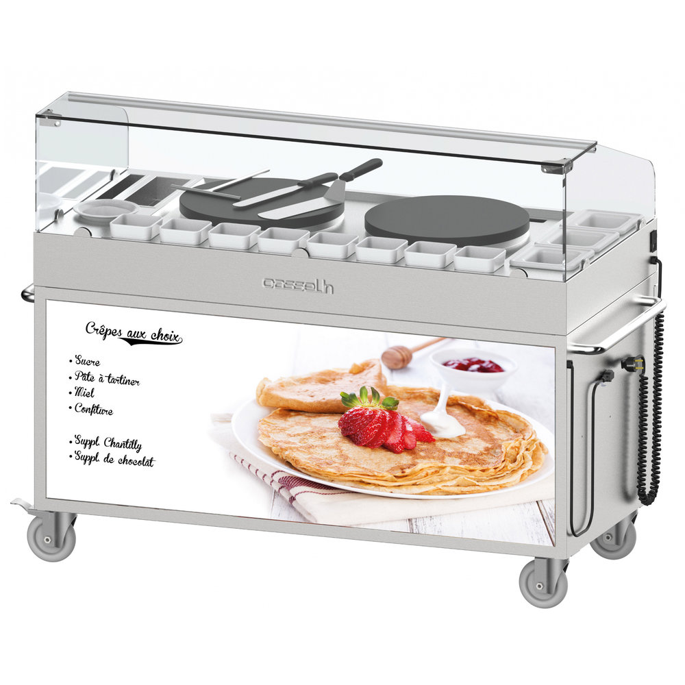Casselin Crêpe-Trolley | RVS | 2 Bakplaten (Ø400mm) | 5.4kW ...