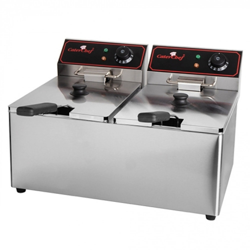CaterChef Friteuse | Elektrisch | 8+8L | 6.5kW (2x 230V) | 540x409x346 ...