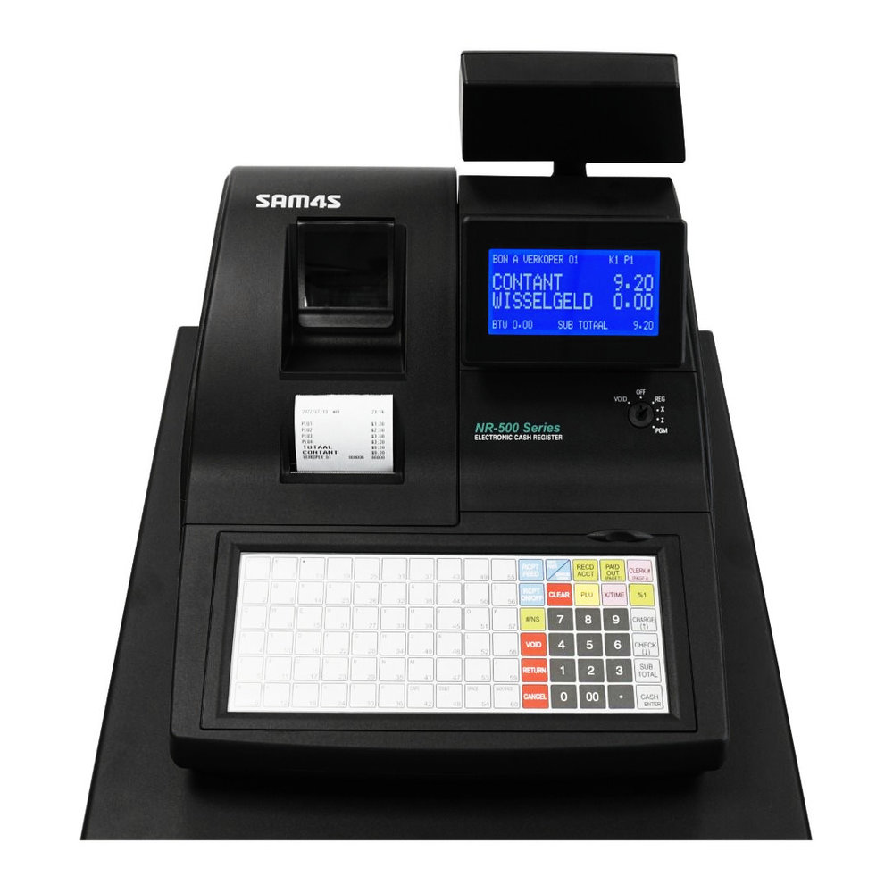 SAM4S Kassa | NR-520B | 60 Preset-Toetsen | 8-/2-Regeldisplays | 2x ...