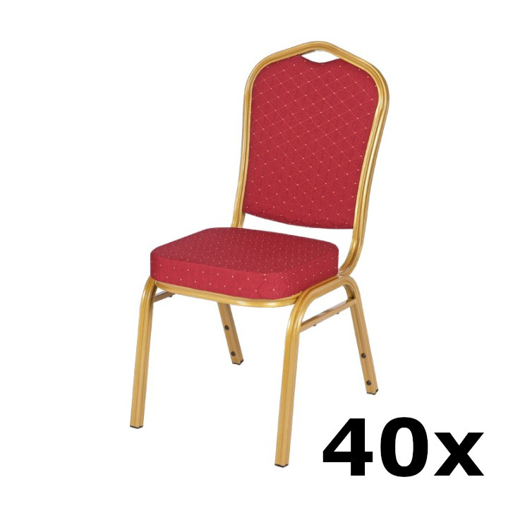 Luxus Stackchair Jazz | 40x | Rood | Stalen Frame - Horecagemak