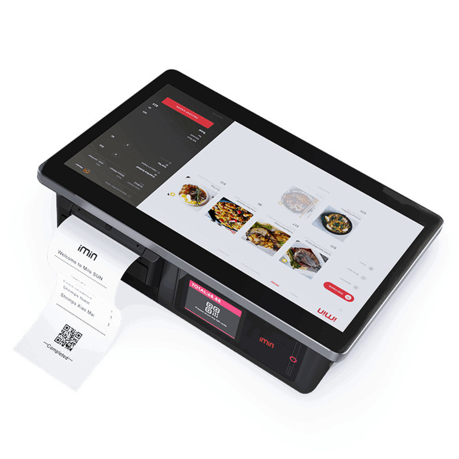 iMin Kassa | D1 | Touchscreen | 10.1"/2.4" Displays | Bonprinter 58mm | 250x168x81(h)mm ...