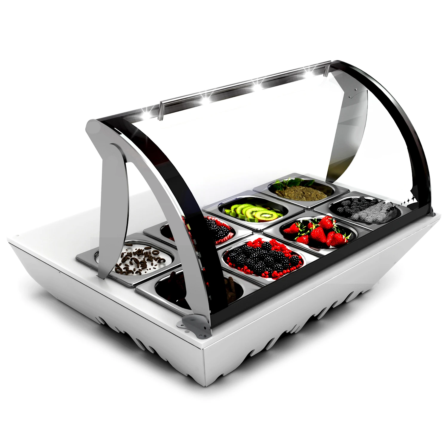 SAYL Opzetkoelvitrine | TOPPING BOX | 8x 1/6 GN | +2°C/+6°C ...