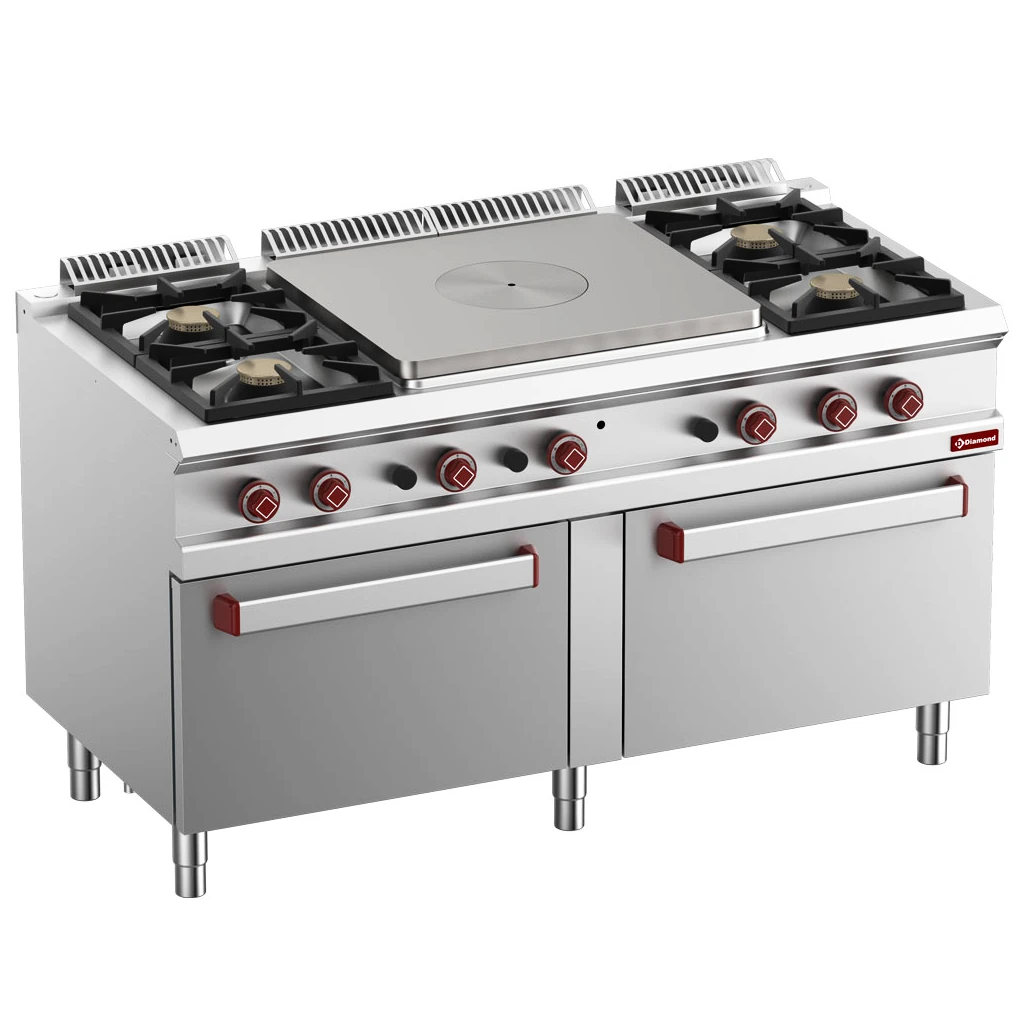 Diamond Fornuis/Doorkookplaat + 2 Ovens | OPTIMA 700 | Gas | 4 Branders ...