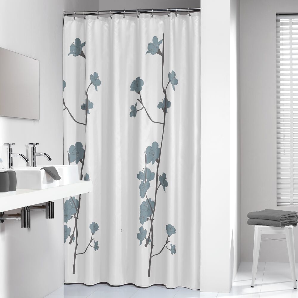 Sealskin Orchid Douchegordijn Polyester 180x200 cm Blauw - Badmatten.nl